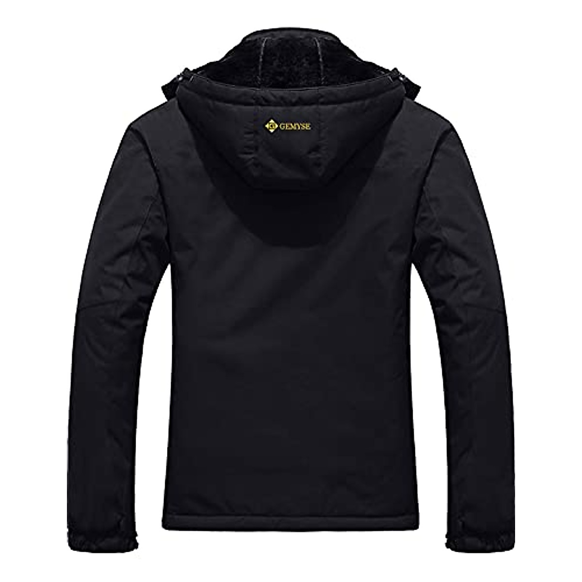 GEMYSE Men's Mountain Waterproof Ski Snow Jacket Winter Windproof Rain Jacket (Black,X-Large)