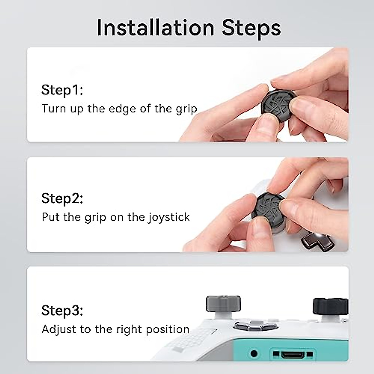 GeekShare Silicone Thumb Grip Caps for Xbox One Controller,Anti-Slip Joystick Cover Set Thumbstick Caps Compatible with Xbox Series X - 2Pairs/4PCS - Black & Gray