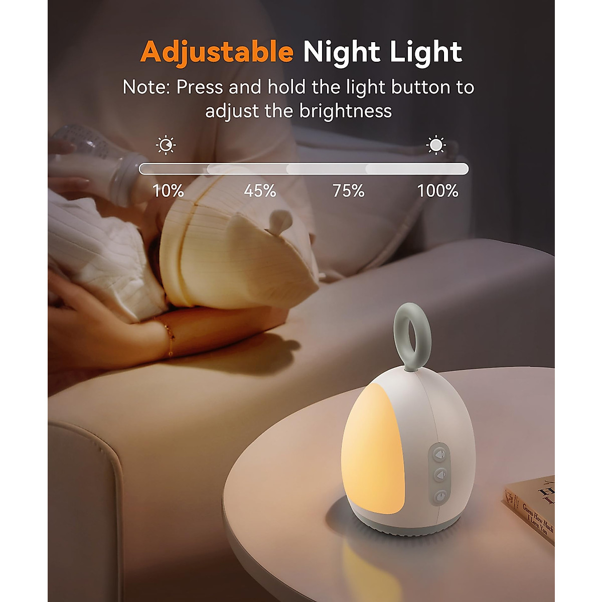 Dreamegg Baby Sound Machine, Portable Sound Machine for Sleeping with Night Light, Brown Noise, Lullaby, Child Lock, White Noise Machine Baby Sleep Soother for Home Travel Nursery Baby Registry Search