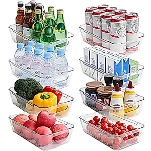 Lifewit 8pcs Refrigerator Organizer Bins Large Food Storage Containers 5.2L/175oz 4PCS