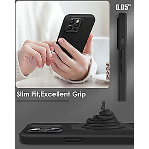 DTTO Compatible with iPhone 14 Pro Max Case, Ultra Slim Soft Premium Liquid Silicone [Military Grade Drop Protection] Full-Body Protective Bumper Phone Case for iPhone 14 Pro Max 6.7"(2022)- Black