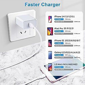 Samsung Fast Charging Block for Galaxy Z Fold5 Z Flip5 A14 5G A54 A53 A23 A13 A34 S23 S22 Ultra S21 S20 20W Super Type C Charger Box Wall Adapter for iPhone 15 14 13 12 11 Pro Max XS XR,Pixel 7 6 Pro