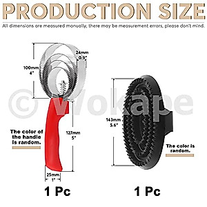 Wokape 2Pcs Horse Care Tool Kit, Incl Brush with Loop Handle/Reversible Stainless Steel Brush, Hairy Pet Care Tools for Shedding Grooming Horses Dogs Cattle Cats