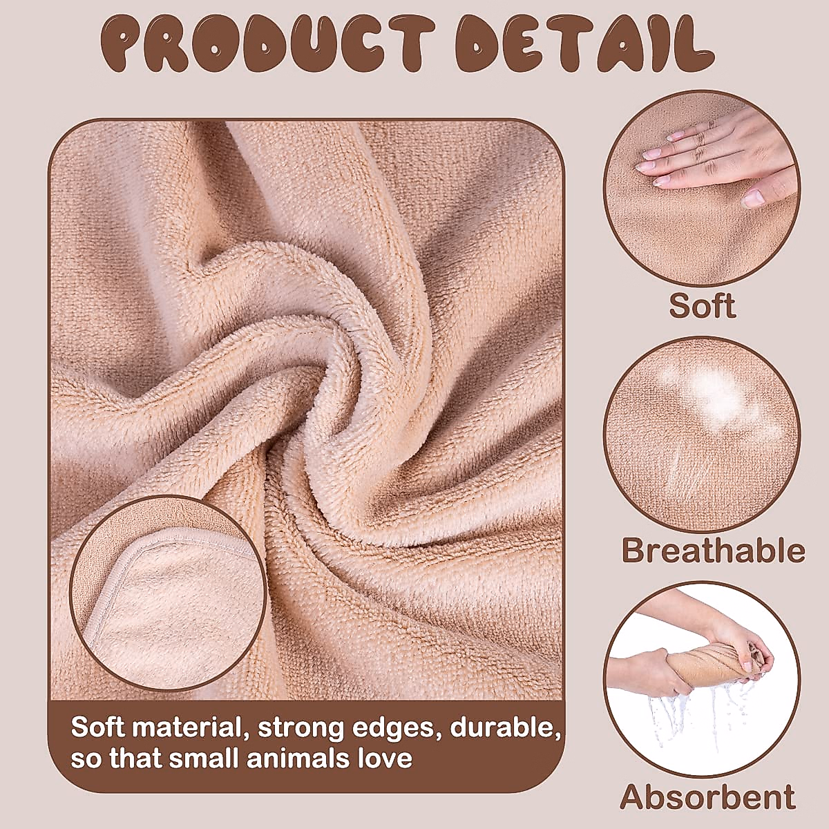 Ladadee 6 Pack Guinea Pig Blankets Soft Fleece Cage Liner for Hamster Rabbit etc Small Animal, Guinea Pig Washable Pee Pads Bedding Blankets