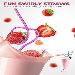 24 Crazy Straws, Colorful Silly Straws, Curly Straws for Kids Reusable, Silly Straws for Kids, Twisty Straws,Curly Straws,Crazy Straws for Kids