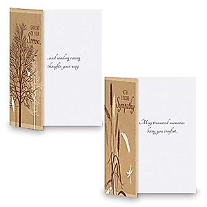 Kraft Sympathy Greeting Cards - Set of 8 (4 designs), Large 5" x 7", Sympathy Cards with Sentiments Inside, Includes White Envelopes…