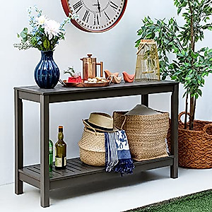 Cambridge Casual Westlake Console Table Indoor Outdoor Multifunctional Buffet Bar Storage Organizer, Solid Wood, Dark Grey