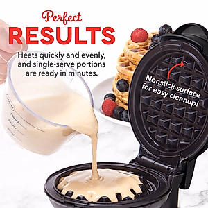 DASH Mini Waffle Maker Machine for Individuals, Paninis, Hash Browns, & Other On the Go Breakfast, Lunch, or Snacks, with Easy to Clean, Non-Stick Sides, Purple Galaxy 4 Inch