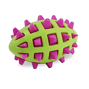 Ancol Atomic Rugby Ball. Floating Toy for Dogs. Irregular Bounce, Yellow and Blue