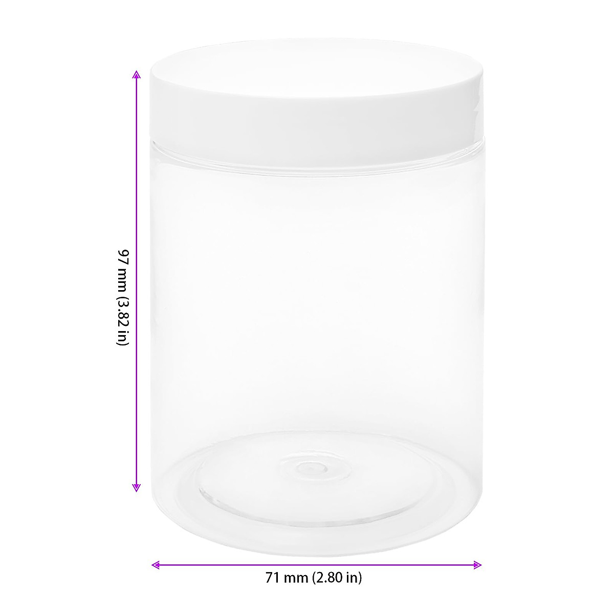 YUENPUN 30 PCS 10 OZ Slime Containers with White Lids, Wide Mouth Small Plastic Cosmetic Jars, Clear Plastic Slime Containers, Round Storage Jars for Lotion, Cream, Beauty Products