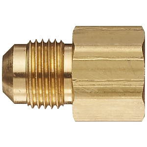 Anderson Metals - 54046-0608 Brass Tube Fitting, Coupling, 3/8" Flare x 1/2" Female Pipe