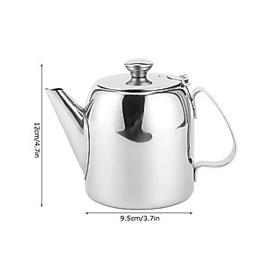 Belissy, 0.5 L Stainless Steel Teapot - Coffee Pot Teapot Stainless Steel Kettle Cold Water Jug Short Spout for Restaurants, Conference Rooms, Living Room, (20 oz )