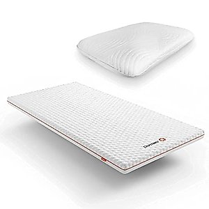 The Premium Mattress Topper by Dormeo (California King) and True Evolution Pillow Bundle