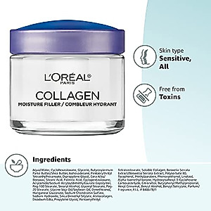 L'Oreal Paris Collagen Daily Face Moisturizer, Reduce Wrinkles, Face Cream 3.4 oz