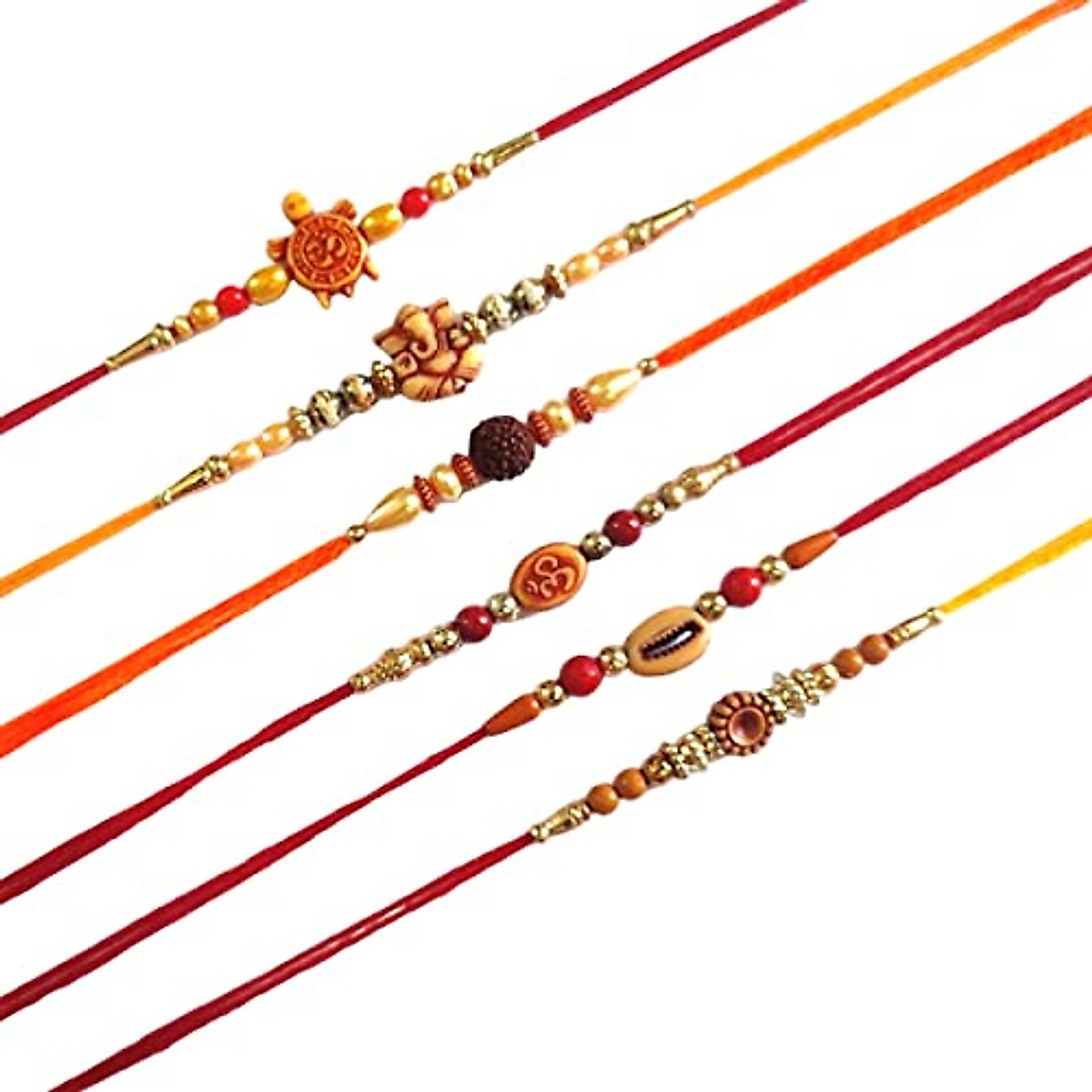 USA HOUSE Set of 6 Rakhi Thread. Raksha bandhan Gift for Your Brother Rakhi for Brother, Rakhi Bracelet, Raksha Bandhan Rakhi, Raksha Bandhan Festival (Thread Multi Colour)