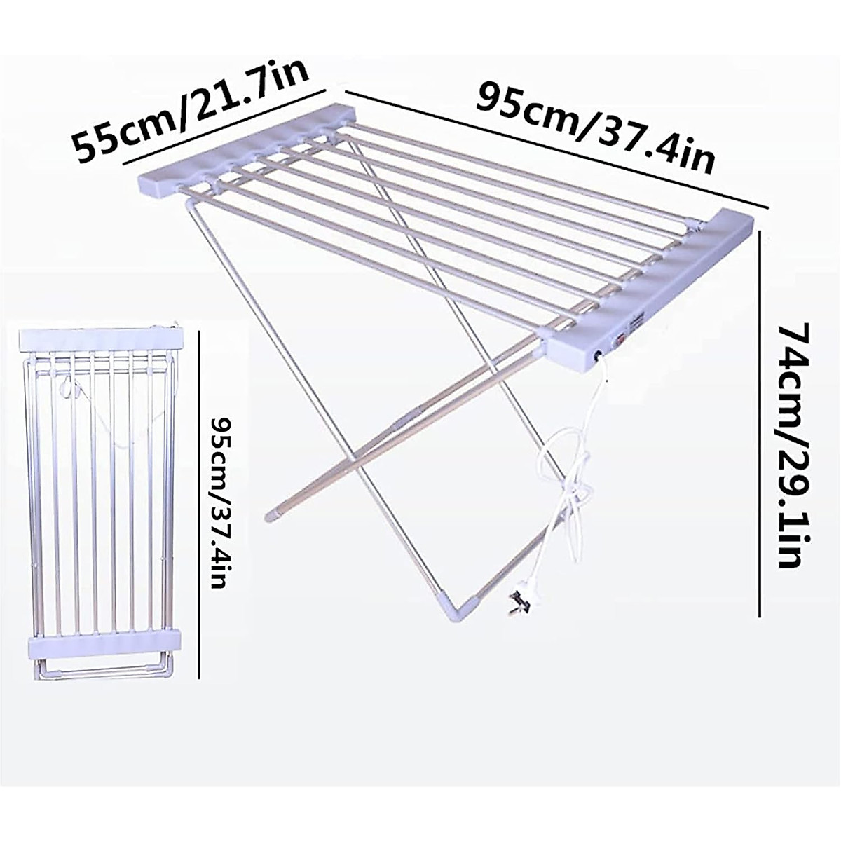 VEraiz 120W Electric Wet Laundry Drying Rack, Folding Electric Dryer, Indoor Stand Heated Clothes Rail for Socks Pants Shirts Underwear