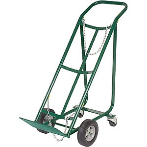 Little Giant TW-70-8SR-3R Tilt-Back Cylinder Truck with Safety Chains, 8" Solid Cushion Rubber Wheel, 800 lbs Capacity