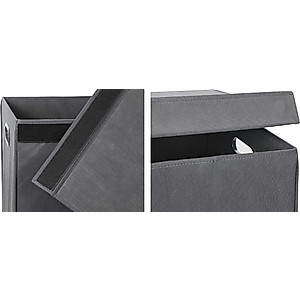 Simple Houseware Double Laundry Hamper with Lid and Removable Laundry Bags, Dark Grey