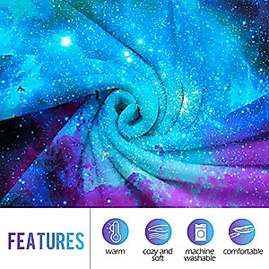 Levens Galaxy Space Throw Blanket Gifts for Women Girls Boys, Science Fiction Print Decor for Bedroom Living Room Birthday Christmas, Soft Cozy Home Lightweight Throw Blankets Black Twin 60"x80"