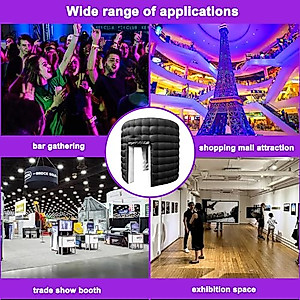 Inflatable Photo Booth Enclosure, 10 * 10 * 9ft Portable 16 Colors Shooting Tent for 360 Photo Booth Machine with 2 Doors, Inner Air Blower, Remote Controll Booth Tent for Wedding Birthday Parties
