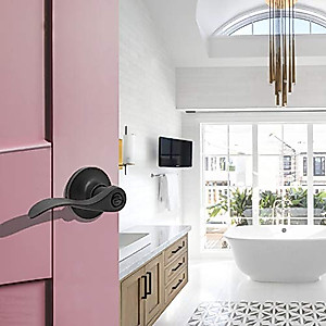 Gobrico Interior Privacy Door Levers for Bathroom Bedroom Keyless Door Locksets Drop Door Handles,Oil Rubbed Bronze Finished, 2pack