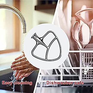 Stainless Steel Beaters for Kitchenaid Stand Mixer, 4.5-5Qt Tilt-Head Paddle Attachment for Kitchenaid Mixer, Polished Flat Beater for KitchenAid-Dishwasher Safe by Hozodo