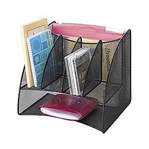 Safco Products Onyx Mesh Corner Organizer 3261BL, Black Powder Coat Finish, Durable Steel Mesh Construction, Space-Saving Functionality, 13" x 15" x 11"