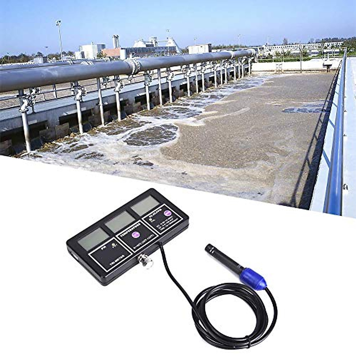 ciciglow Water Quality Monitor Tester, 5-in-1 EC CF Temperature Meter Tester with Backlight Display for Aquarium/Pool/Fish/Water Laboratory(110V US)