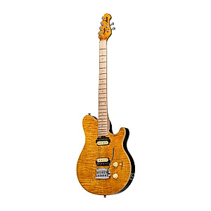 Sterling by Music Man 6 String Solid-Body Electric Guitar, Right, Trans Gold (AX3FM-TGO-M1)