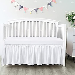 Crib Mattress Protector & Crib Bed Skirt, White