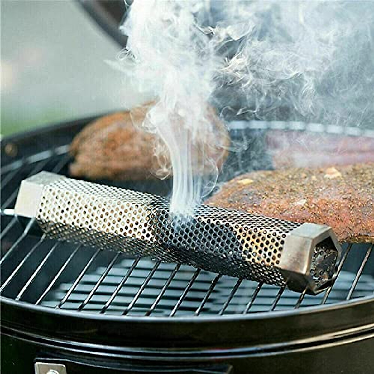 Fuoequl Pellet Smoker Tube 12" PerforatedBBQ Smoke Generator to Add Smoke Flavo