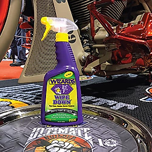 Wizards Wipe Down Spray - Matte Spray Paint Wrap For Cars - Auto Detailing Supplies For Flat Clear, Suede and Denim Finishes - Removes Dust and Oily Residue - Safe For All Paints - 22 oz