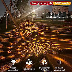 Solar Pathway Lights 2 Pack IP65 Outdoor Garden Waterproof Path Lights, 2 Modes with Auto On/Off Landscape Lights for Lawn Yard Walkway Driveway Holiday Decoration Lighting