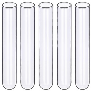 FunChem Glass Test Tubes, Pack of 100 Sturdy Round Bottom Clear Test Lab Tubes, 12 mm O.D. X 75 mm Length, 12 O.D. x 75 mm Length (YQ-TestTube-ALL)