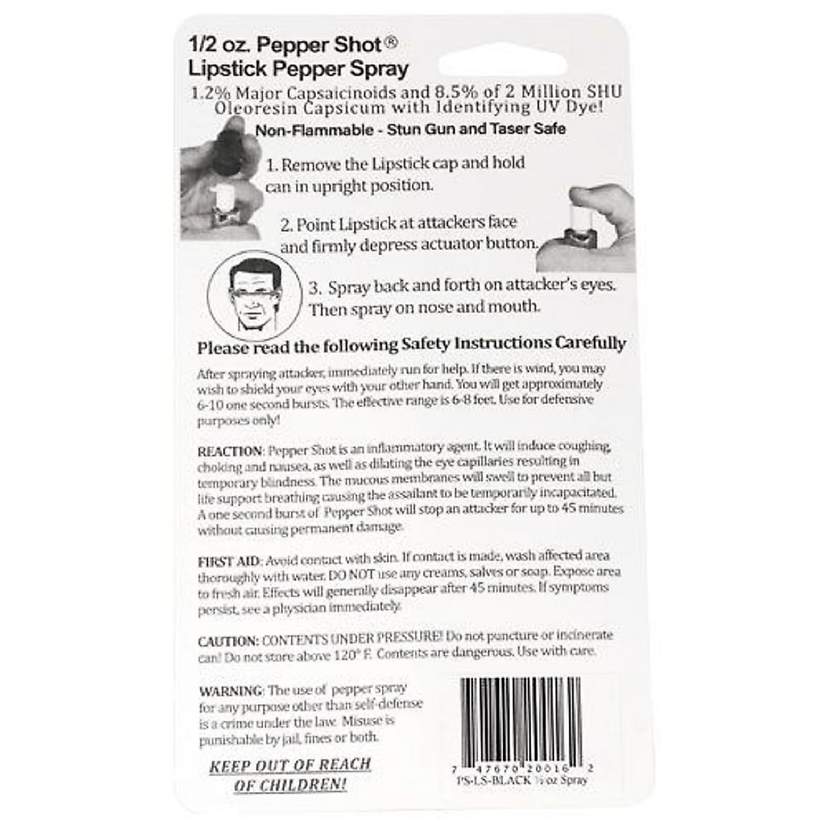 Lipstick Pepper Spray - Black