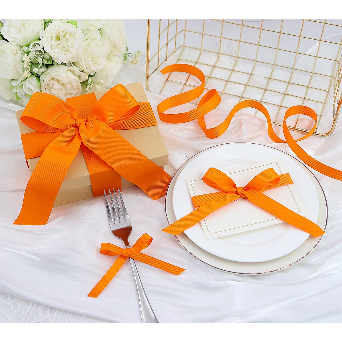 1 Inches Grosgrain Ribbons Fabric Ribbons, 20 Colors*2 Yards Each Total 40 Yards, Boutique Ribbons for Gifts Wrapping, DIY Bow Hair Accessories