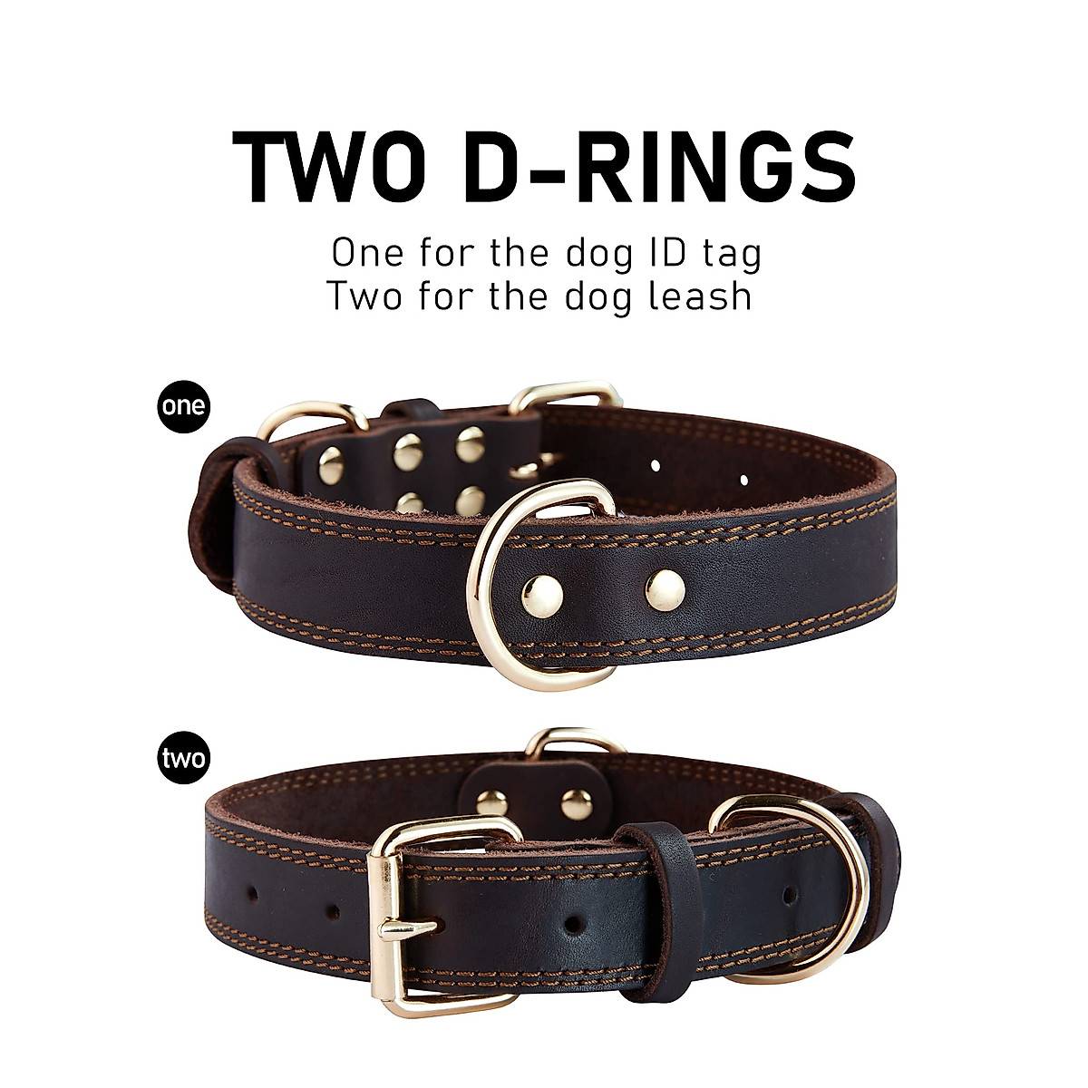 Leather Dog Collar for Medium Dogs with Braided Leather Dog Leash 6 Foot x 1/2"