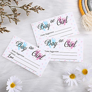 50 Pieces Gender Reveal Party Voting Cards, Boy or Girl Vote Gender Reveal Game Cards for Baby Shower Party Supplies, Blue and Pink, 3.5 x 2 Inches