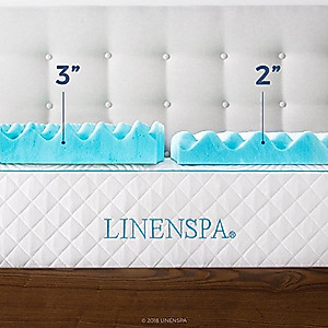 Linenspa 3 Inch Convoluted Gel Swirl Memory Foam Mattress Topper - Promotes Airflow - Relieves Pressure Points - Twin