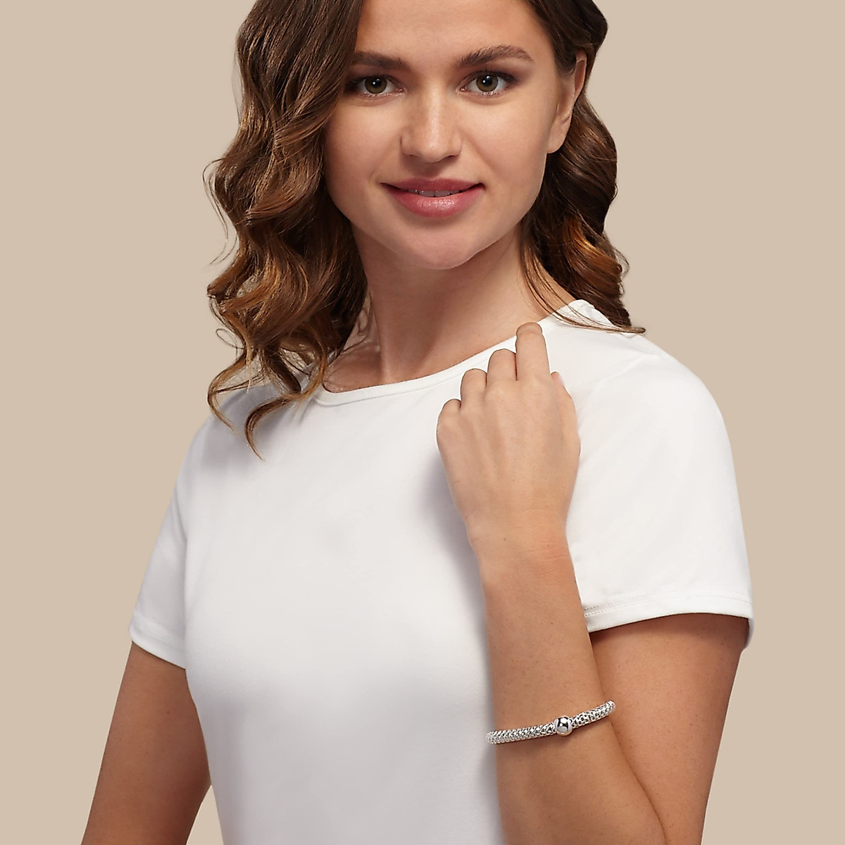 Silpada 'Chic' Sterling Silver Stretch Bracelet, 6 3/4"