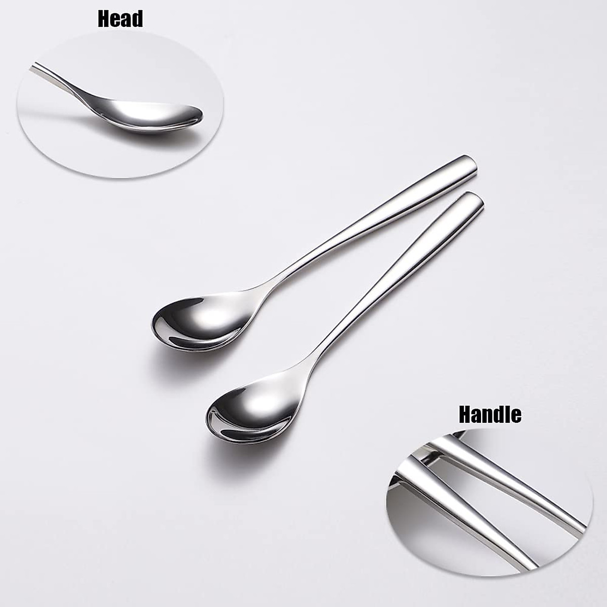 Wenkoni 6.1"Small Dessert Spoons, Yogurt Spoons,Coffee Spoons,Espresso Spoons,Ice Cream Spoons,18/8 (SUS 304) Stainless Steel spoons for Coffee,ice cream,dessert,yogurt,pudding 5 pcs Set.