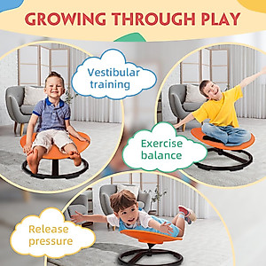 Spinning Chair for Autistic Kids, Sensory Spin Swivel Chair for Autism Children, Sit and Spin Seat, Toddler Toys Indoor/Outdoor, Gifts for Boys Girls Christmas