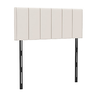 HAOBO Home Upholstered Headboard Foldable King Size Headboards Eastern King/California King Faux Leather Panel with Height Adjustments-White