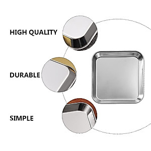1pc Stainless Steel Dinner Plate Pork Chop Plate BBQ Plate Outdoor Camping Plate Candle Holder Tray BBQ Platter for Kids Stainless Steel Tableware Food Baby Sushi Plate