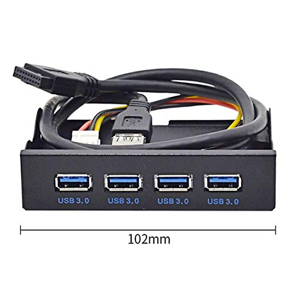 Cablecc USB 3.0 HUB 4 Ports Front Panel to Motherboard 20Pin Connector Cable for 3.5" Floppy Bay