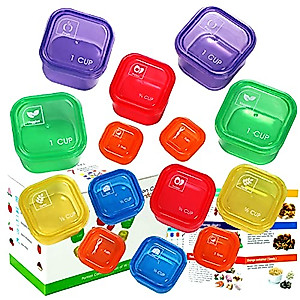 BHYTAKI Portion Control Containers, Double Set (14 Pieces) 21 Day Fix Container and Food Plan, 21 Day Food Portion Containers for Weight Loss with Tally Chart and Food Plan