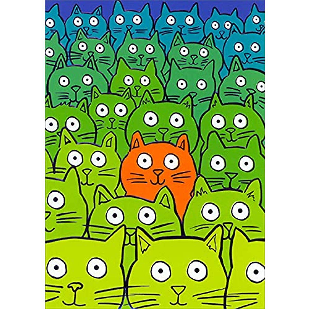 Avanti Press Single Orange Cat in Group of Cats A-Press Cute / Funny Birthday Card