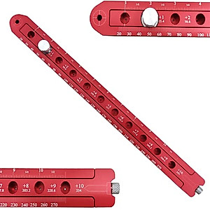 Woodworking Aluminum Alloy Circular Drawing Tool,Fixed-Point Marking Gauge Woodworking Compass Scribe,Metric/British,Adjustable Carpenter Arc Drawing Ruler