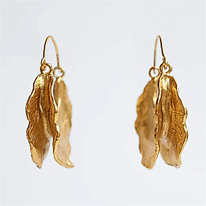 DAMLENG Simple Fashion Large Vintage Gold Circle Hoop Earrings Boho Irregular Hollow Shield Shape Dangle Drop Earrings for Women Statement Jewelry Gifts (Gold)