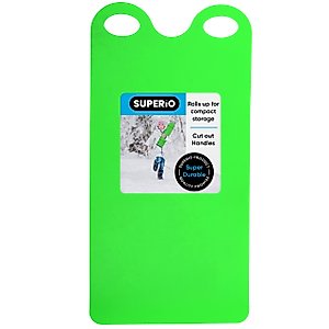 Superio Flexible Carpet Sled, Rollup Flying Carpet with Handles, 54" Lightweight Snow Rolling Slider for Kids and Adults, Flat Snow Sled for Quilting (Green)
